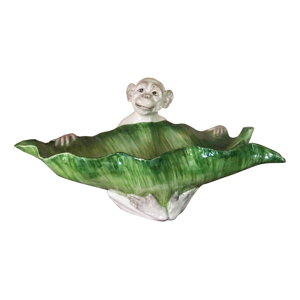 CERAMIC MONKEY FRUIT BOWL LEAF - Sabrina Monte Carlo